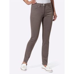WITT Damen 5-Pocket-Hose in Baumwoll-Stretch-Qualit&auml;t, dunkeltaupe, Gr&ouml;&szlig;e 20
