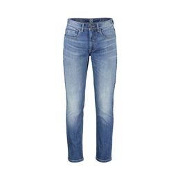 5-Pocket-Hose Lerros "BAXTER 5-Pocket-Denim im Used-Look, RELAXED FIT", Herren, Gr. 30, L&auml;nge 34, mid blau used wash, 98% Baumwolle, 2% Elasthan, regular fit, Hosen 5-Pocket-Hose, Locker geschnittene Herren-Jeans mit geradem Beinverlauf