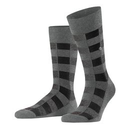 Socken Burlington "Buffalo Check", Herren, Gr. 40-46, grau (dunkelgrau), Baumwollmischung, mehrfarbig, Socken Socken, Einheitsgr&ouml;&szlig;e 40-46, w&auml;rmende Wollmischung, Holzf&auml;ller-Karo