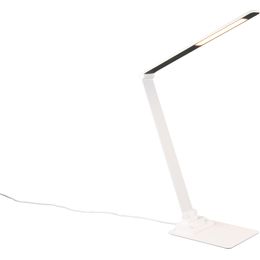 Trio LEUCHTEN LED Schreibtischlampe "TRAVIS, LED Leselampe 6,5W 650 Lumen CCT Lichtfarbe 3000/5000/6500K", wei&szlig; (wei&szlig; matt), 1, H: 71,9cm, 1 Stk., Leuchten, mit USB-A und USB-C Ladeanschluss, kippbar dimmbar H&ouml;he max 72cm, LED Schreibtischlampe