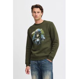 Rundhalspullover Blend "BHSweatshirt", Herren, Gr. S, gr&uuml;n (forest night), Sweatware, 60% Baumwolle, 40% Polyester, bedruckt, regular fit normal, Rundhals, eingesetzt, Pullover Rundhalspullover, L&auml;ssiger Sweatpullover mit Print