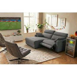 Ecksofa Inosign "JENNA L-Form, 209cm - OTTO. Verl&auml;ssliche Qualit&auml;t.", grau (anthrazit), B:209cm H:100,5cm T:163cm, Webstoff 100% Polyester, Sofas, Ecksofa, manuelle o. elektrische Relaxfunktion, USB A/C, Struktur fein.