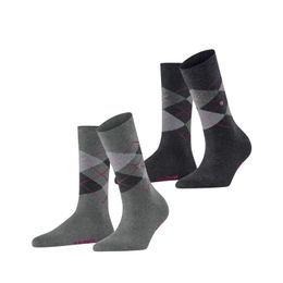 Socken Burlington "Everyday Argyle", Damen, Gr. 36-41, light graumelange, Baumwollmischung, Argyle-Muster, normal, Socken Socken, Einheitsgr&ouml;&szlig;e 36-41, Argyle-Muster, gek&auml;mmte Baumwolle