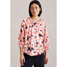 Schlupfbluse Seidensticker "Schwarze Rose", Damen, Gr. L40, beige, 100% Viskose, gemustert, regular fit, Rundhals, Blusen Schlupfbluse, 1/1 Rundhals Druck