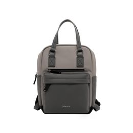 Rucksack Tamaris "Rucksack TAS Gianna", Damen, Gr. B/H/T: 31cm x 34cm x 17cm, grau (taupe 900), Obermaterial: 60% Polyurethan PU. 40% Polyester PES., Rucks&auml;cke Rucksack