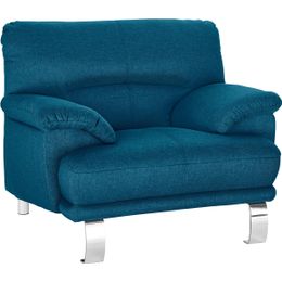 Sessel Trendmanufaktur "Cecilia II, Loungesessel in italienischem Design", blau (petrol), B:112cm H:87cm T:89cm, Microfaser Vintage (100% Polyester);Struktur (100% Polyester);Struktur fein (100% Polyester), Sessel, Sessel, breite und bequeme Armlehnen