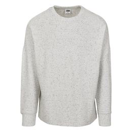 Rundhalspullover Urban Classics "Urban Classics Herren Cut On Sleeve Naps Interlock Crew", Herren, Gr. S, lightgrau, 94% Baumwolle, 3% Polyester, 3% Elasthan, unifarben, normal, Rundhals, Pullover Rundhalspullover