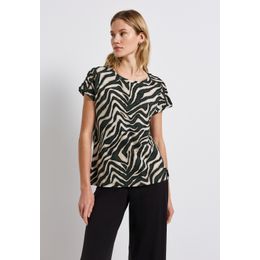 Shirttop Street One, Damen, Gr. 38, gr&uuml;n (pine grove gr&uuml;n), Obermaterial: 95% Viskose, 5% Elasthan, bedruckt, regular fit taillenbedeckt, Rundhals, Tops Shirttop, mit All-Over Print