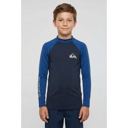 Strandshirt Quiksilver "EVERYDAY UPF50 LS YOUTH", Jungen, Gr. 12 (146/152), schwarz navy, Jersey, Obermaterial: 84% Polyester, 16% Elasthan, normal, Rundhals, Shirts, f&uuml;r Kinder und Jugendliche, sportlicher Stil