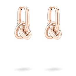 Paar Creolen Liebeskind Berlin "Schmuck Geschenk Edelstahl Ohrringe Modern Knot", rosa (ros&eacute;goldfarben), Ohrringe, Damen, Edelstahl, Einh&auml;nger abnehmbar