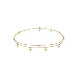 Collier Elli "Choker Layer Look Kugelkette Pl&auml;ttchen 925 Silber" Gr. 36, gold, Halsketten, Damen, 36, ohne Stein, Silber 925 (Sterlingsilber), L: 36, Collier