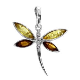 Kettenanh&auml;nger OSTSEE-SCHMUCK "OSTSEE-SCHMUCK Anh&auml;nger Libelle Anh&auml;nger Libelle", wei&szlig;, Schmuckanh&auml;nger, Damen, 29 x 23mm, Silber 925 (Sterlingsilber), 2 g, Kettenanh&auml;nger