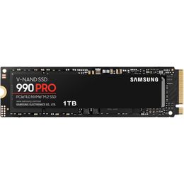 Samsung interne SSD "990 PRO NVMe&trade; M.2", schwarz, 1 TB, Schreibgeschwindigkeitmaximal 6900 MB/s Lesegeschwindigkeitmaximal 7450 MB/s, Festplatten