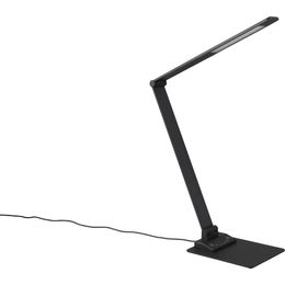 Trio LEUCHTEN LED Schreibtischlampe "TRAVIS, LED Leselampe 6,5W 650 Lumen CCT Lichtfarbe 3000/5000/6500K", schwarz (schwarz matt), 1, H: 71,9cm, 1 Stk., Leuchten, mit USB-A und USB-C Ladeanschluss, kippbar dimmbar H&ouml;he max 72cm, LED Schreibtischlampe