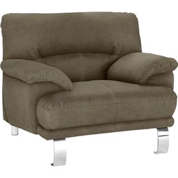 Sessel Trendmanufaktur "Cecilia II, Loungesessel in italienischem Design", braun (schlamm), B:112cm H:87cm T:89cm, Microfaser Vintage (100% Polyester);Struktur (100% Polyester);Struktur fein (100% Polyester), Sessel, Sessel, breite und bequeme Armlehnen