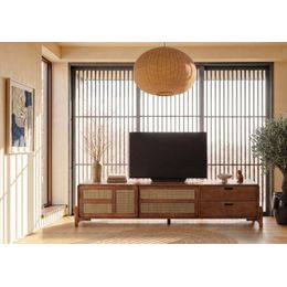 TV-Board Mango/Seegras 220x40x50 hellbraun lackiert MIZUMI #105