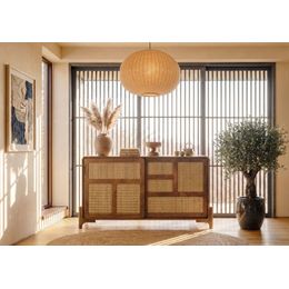 Sideboard Mango/Seegras 150x40x80 hellbraun lackiert MIZUMI #100