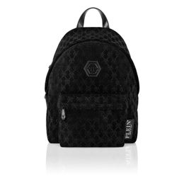 Freizeitrucksack Plein Sport "Monogram Mit Schmucksteinen", 0202, schwarz, schwarz, Rucks&auml;cke, Freizeitrucksack
