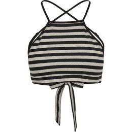 Muskelshirt Urban Classics "Urban Classics Damen Ladies Triangle Top", Damen, Gr. XL, schwarz, grau, 95% Baumwolle, 5% Elasthan, unifarben, slim fit, Neckholder, Shirts