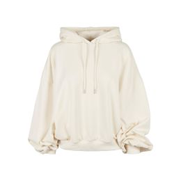 Rundhalspullover Urban Classics "Urban Classics Damen Ladies Organic Oversized Terry Hoody", Damen, Gr. XL/XXL, sandwei&szlig;, 100% Baumwolle, unifarben, oversize, ohne Ausschnitt, Pullover Rundhalspullover