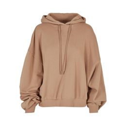 Rundhalspullover Urban Classics "Urban Classics Damen Ladies Organic Oversized Terry Hoody", Damen, Gr. XS/S, amber, 100% Baumwolle, unifarben, oversize, ohne Ausschnitt, Pullover Rundhalspullover