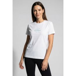 T-Shirt Calvin Klein Jeans "SS CLASSIC FIT TEE", Damen, Gr. XL (44), wei&szlig; (brilliant wei&szlig;), Single Jersey, Obermaterial: 100% Baumwolle, unifarben, regular fit normal, Rundhals, eingesetzt abgesteppte Kante, Shirts T-Shirt, Mit Rundhalsausschnitt
