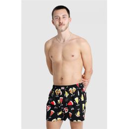 Lousy Livin Underwear Boxershorts LOUSY LIVIN "Pizza & Chilli", Herren, Gr. S, bunt (schwarz, mehrfarbig), 100% Baumwolle, Unterhosen, mit buntem Allover-Print