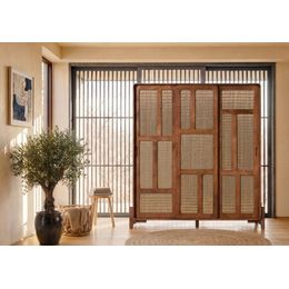 Highboard Mango/Seegras 150x40x160 hellbraun lackiert MIZUMI #119