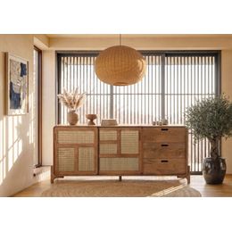 Sideboard Mango/Seegras 200x40x80 hellbraun lackiert MIZUMI #101