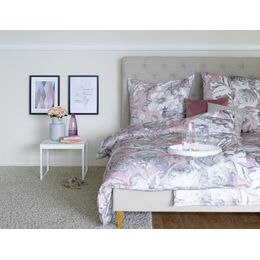 Bettw&auml;sche Apelt "Sophie", rosa (rosa, grau), B/L: 135cm x 200cm, 1 Stk., 1 Stk., Satin, B/L: 80cm x 80cm, 2 Stk., Satin, Obermaterial: 100% Baumwolle, Bettw&auml;sche, Bettw&auml;sche, Bl&uuml;tenmotive