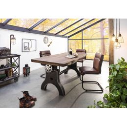 Esstisch Mango 180x90x80-101 h&ouml;henverstellbar natur ge&ouml;lt Manchester #102