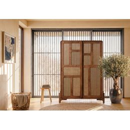 Highboard Mango/Seegras 110x40x150 hellbraun lackiert MIZUMI #118