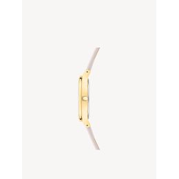 Quarzuhr Tamaris "Leather Flower", sand, Armbanduhren, Damen, Quarzuhr, Armbanduhr, Damenuhr, Lederarmband, analog, Glassteine