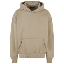 Kapuzensweatshirt DROPSIZE "Dropsize Herren Heavy Oversize Rubber Patch Hoodie", Herren, Gr. S, weatherotteak, 70% Baumwolle, 30% Polyester, unifarben, Sweatshirts