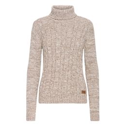 Rollkragenpullover oxmo "Rollkragenpullover OXPhilipa", Damen, Gr. L, beige (dune), Obermaterial: 100% Baumwolle CO., Pullover Rollkragenpullover