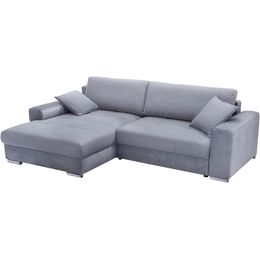 Ecksofa exxpo - SOFA FASHION "Larnaca, inkl. Bettfunktion & Bettkasten, bequem, Breite 269cm", grau, B:269cm H:90cm T:177cm, Sofas, Ecksofa, mit extrabreiten R&uuml;ckenkissen und 2 Zierkissen