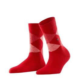 Socken Burlington "Whitby", Damen, Gr. 36-41, vermillion rot, Baumwollmischung, Argyle-Muster, Socken Socken, Einheitsgr&ouml;&szlig;e 36-41, Argyle-Muster, weiche Haptik