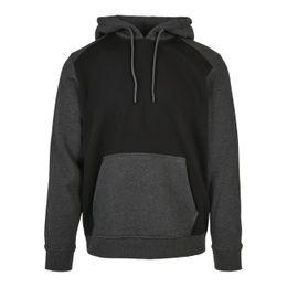 Sweater Urban Classics "Urban Classics Herren 2-Tone Fake Raglan Hoody", Herren, Gr. S, schwarz, charcoal, 65% Baumwolle, 35% Polyester, Sweatshirts Sweater