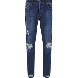 Bequeme Jeans 2Y Premium "2Y Premium Herren 2Y Tapered Fit Jeans", Herren, Gr. 30, Normalgr&ouml;&szlig;en, blau, 97% Baumwolle, 3% Elasthan, unifarben, Jeans