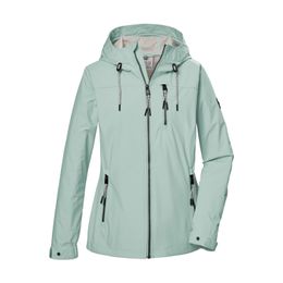 G.I.G.A. by Killtec Softshelljacke "GS 74 WMN SFTSHLL JCKT", Damen, Gr. 46, blau (hellt&uuml;rkis), Oberseite: 100% Polyester.R&uuml;ckseite: 100% Polyester.Futter: 100% Polyester, G.I.G.A. DX BY KILLTEC, Jacken Softshelljacke, Damen Softshelljacke, wasserabweisend, winddicht, pflanzenbasiert