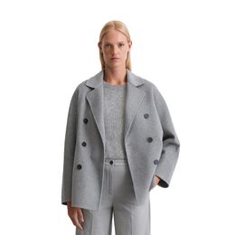 Marc O'Polo Outdoorjacke MARC O'POLO "aus Wolle-Mix", Damen, Gr. 38, light grau melange, Obermaterial: 50% Wolle, 50% Polyester, unifarben, loose fit, blind abgesteppte Kante, Jacken Outdoorjacke