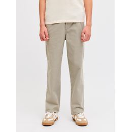 Jack & Jones Sweathose JACK & JONES JUNIOR "JPSTKANE FURY PANTSNOOS JNR", M&auml;dchen, Gr. 152, N-Gr, vetiver, angeraute Sweatware, Obermaterial: 98% Baumwolle, 2% Elasthan, unifarben, relaxed fit lang, Hosen Sweathose, Baumwollmischung, relaxed fit