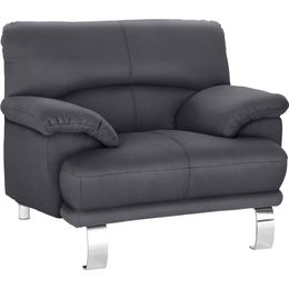 Sessel Trendmanufaktur "Cecilia II, Loungesessel in italienischem Design", grau (grafit), B:112cm H:87cm T:89cm, Microfaser Vintage (100% Polyester);Struktur (100% Polyester);Struktur fein (100% Polyester), Sessel, Sessel, breite und bequeme Armlehnen