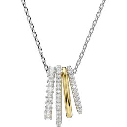 Kette mit Anh&auml;nger Swarovski "Schmuck Geschenk Halskette Hyperbola", gold (metallfarben, gelbgoldfarben, kristallwei&szlig;), Halsketten, Damen, Metall, L: 45, mit Swarovski Kristall