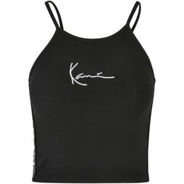 Muskelshirt Karl Kani "Karl Kani Damen KKWQ22001BLK KK Small Signature Tape Top", Damen, Gr. XXS, schwarz, 95% Baumwolle, 5% Elasthan, unifarben, slim fit, Shirts