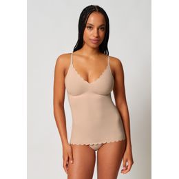 BH-Hemd Skiny "Sensation", Damen, Gr. 40, N-Gr, N-Gr, beige, Obermaterial: 56% Polyamid, 44% Elasthan, normal, BHs BH-Hemd, tiefer V-Ausschnitt, schmale Tr&auml;ger, herausnehmbare Pads