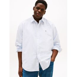 Tommy Hilfiger Big & Tall Langarmhemd "BT-HERITAGE OXFORD STP RF SRT-B", Herren, Gr. 4XL, N-Gr, wei&szlig; (cloudy blau, wei&szlig;), Web, Obermaterial: 100% Baumwolle, TOMMY HILFIGER BIG & TALL, gemustert, gestreift, mehrfarbig, regular fit normal, Rundhals, eingesetzt,&Auml;rmel mit &Auml;rmelschlitz 1-Knopf-Manschette mit Schlitz, Hemden, Gro&szlig;e Gr&ouml;&szlig;en