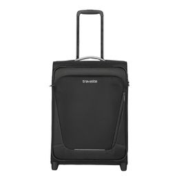Handgep&auml;ck-Trolley Travelite "JETPACK Multi Light 2 Cabin Handgep&auml;ck Koffer", Gr. B/H/T: 40cm x 55cm x 20cm 41 l, schwarz, Polyester, unifarben mit Farbeins&auml;tzen, Koffer, Weichgep&auml;ck, passend f&uuml;r Ryanair, Condor und viele g&auml;ngige Airlines