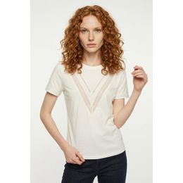 Kurzarmshirt Only "ONLSIGRID S/S O-NECK TOP JRS", Damen, Gr. XL (42), wei&szlig; (cloud dancer), Jersey, Obermaterial: 50% Baumwolle, 50% Modal, unifarben, Rundhals, Shirts