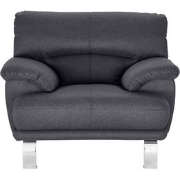 Sessel Trendmanufaktur "Cecilia II, Loungesessel in italienischem Design", grau (dunkelgrau), B:112cm H:87cm T:89cm, Microfaser Vintage (100% Polyester);Struktur (100% Polyester);Struktur fein (100% Polyester), Sessel, Sessel, breite und bequeme Armlehnen